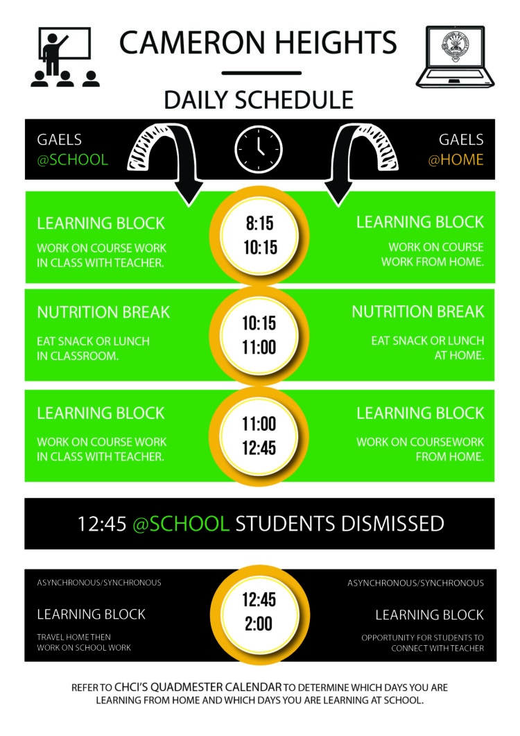 CHCI Daily Schedule (Cameron Heights Collegiate Institute)